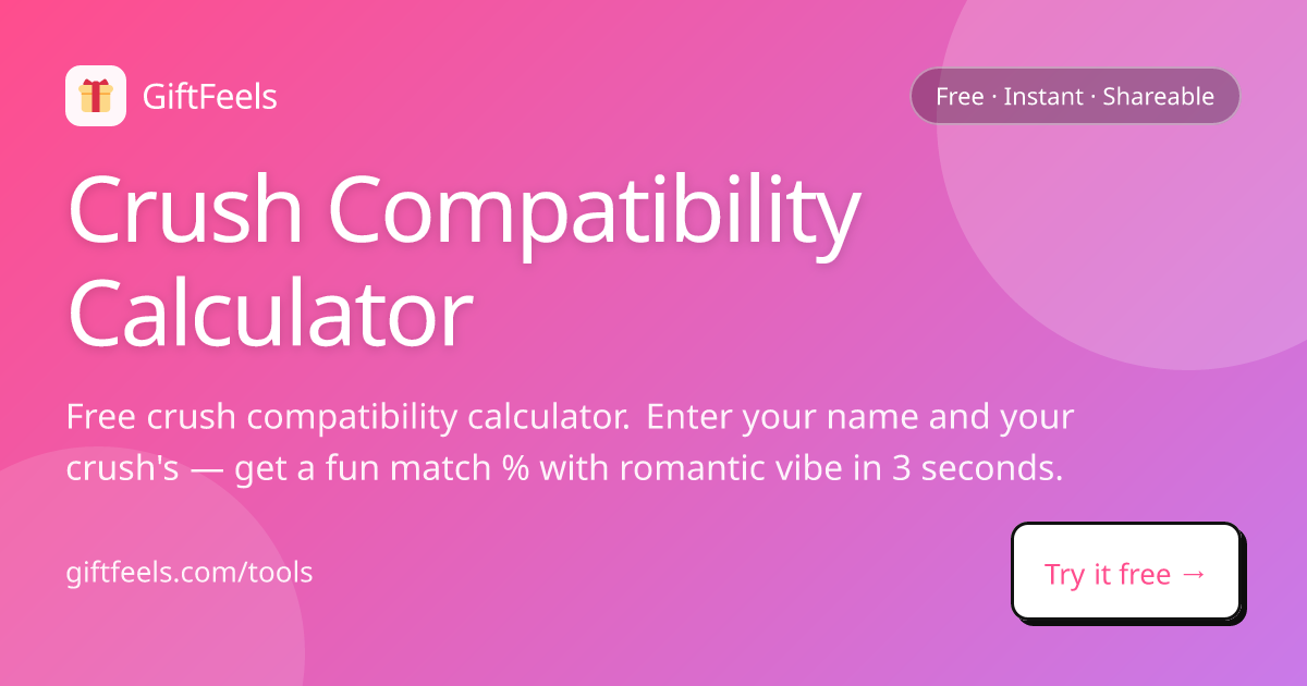 Crush Compatibility Calculator — Are You a Match? (Free) | GiftFeels